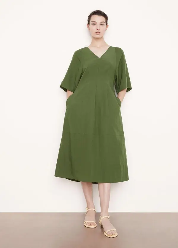Vince Short-sleeve V-neck Dress