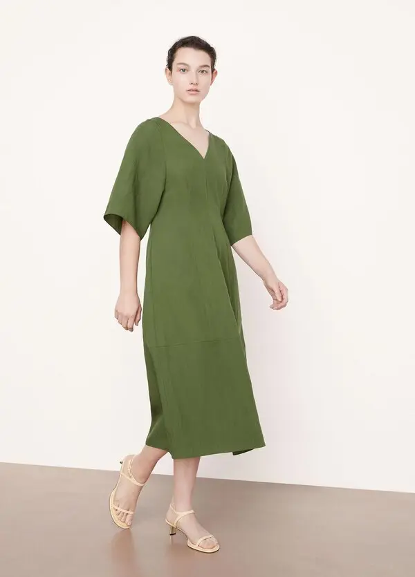 Vince Short-sleeve V-neck Dress