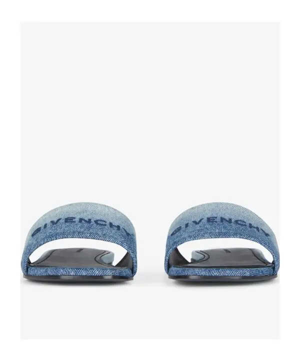 Givenchy Logo Detailed Denim Flat Mules