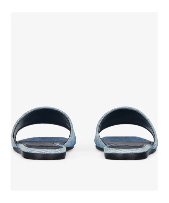 Givenchy Logo Detailed Denim Flat Mules
