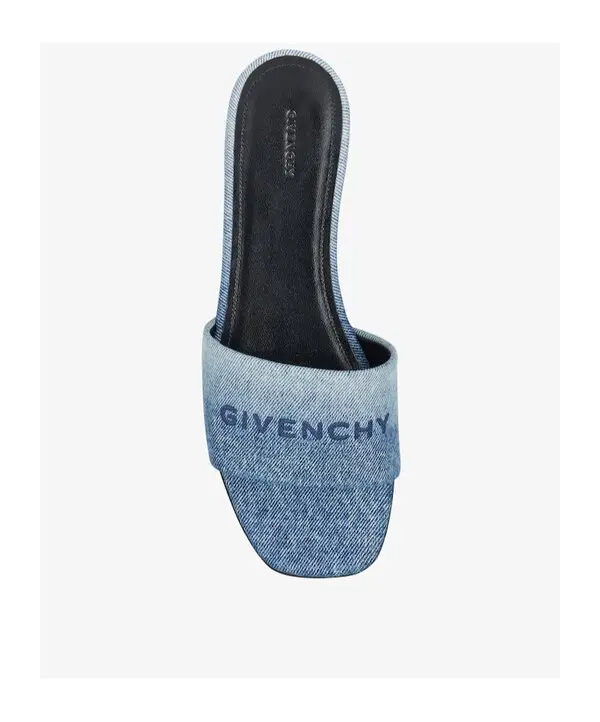 Givenchy Logo Detailed Denim Flat Mules