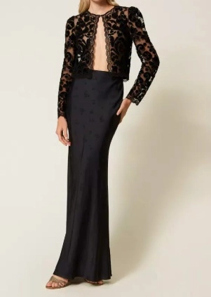 TWINSET Embroidered Scalloped Hem Cardigan