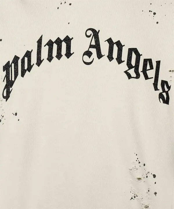 Palm Angels Round Collar Long Sleeve Sweater