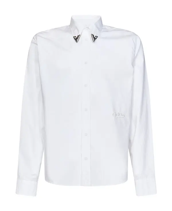 Off-White Straight-point Collar Shirt - White