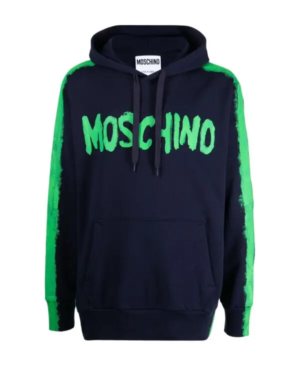 Moschino Logo-print Pullover Hoodie - Black