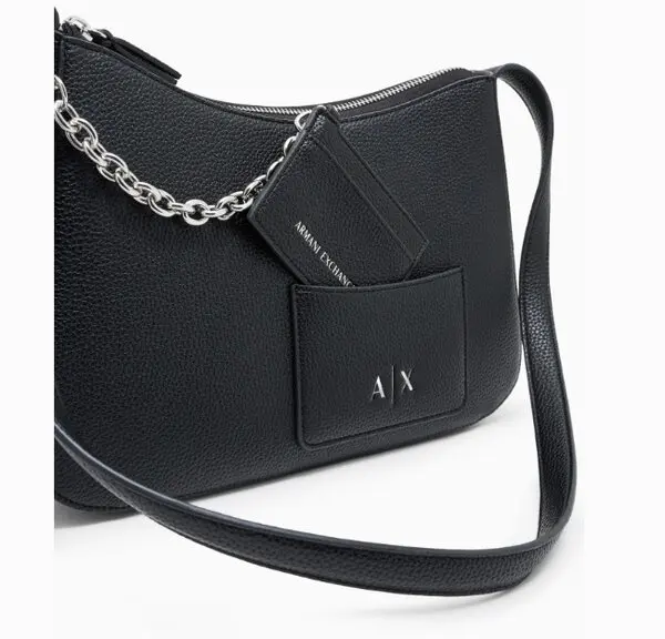 Armani Exchange Crossbody Bag With A Textured Grain And Chain