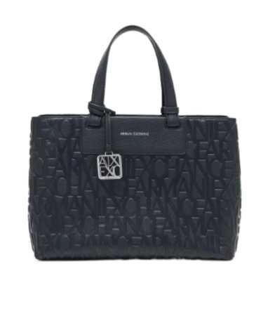 Armani Exchange Logo Allover Handbag - Black