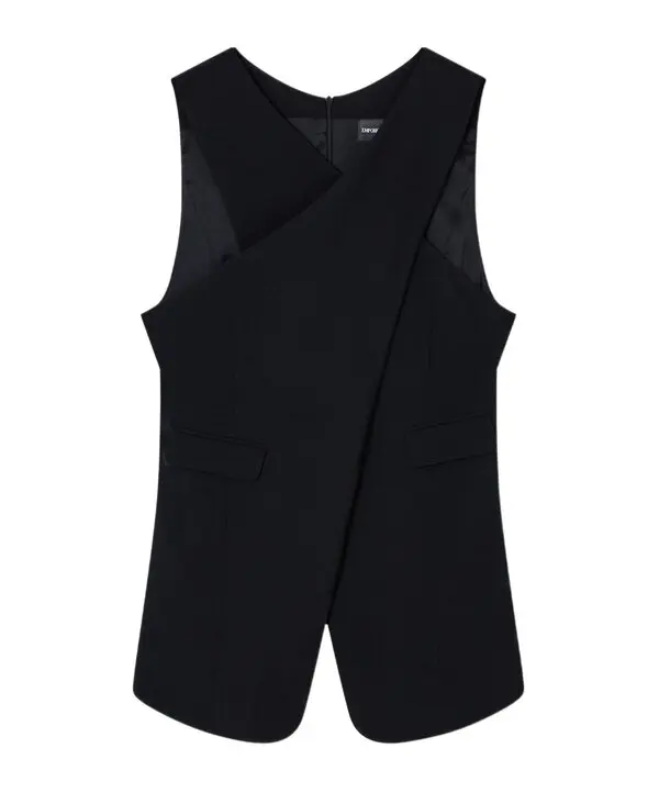 Emporio Armani Sleeveless Cross-back Top With Pockets