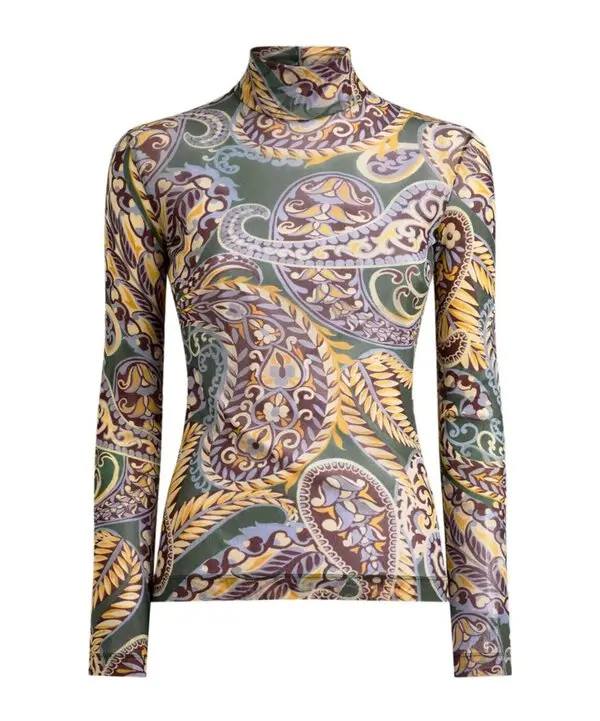 Etro Paisley Turtleneck Top