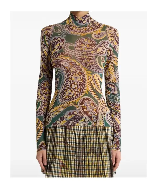 Etro Paisley Turtleneck Top