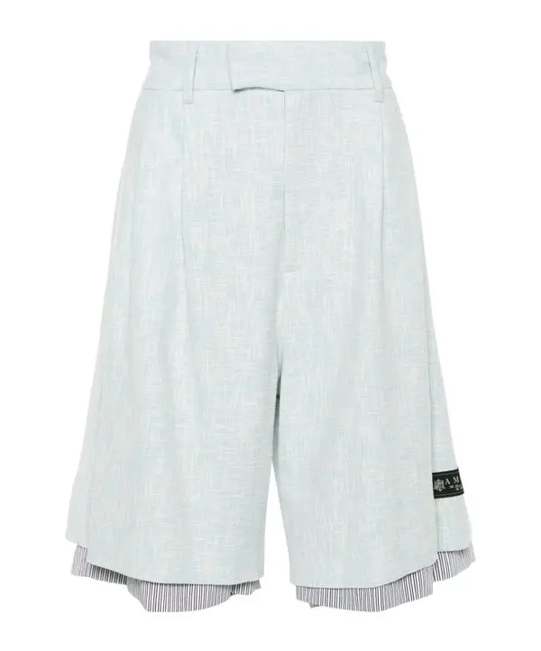 Amiri Layered Bermuda Shorts With Pleated Details
