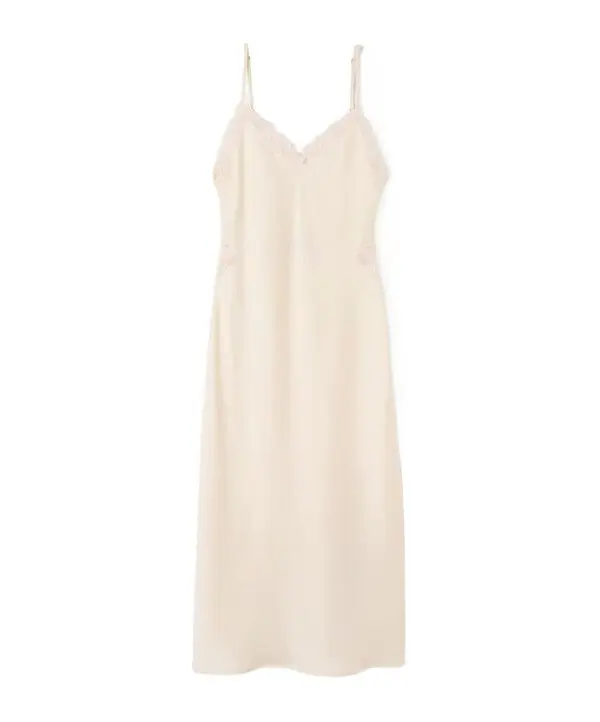 Loro Piana V-neck Midi Dress With Guipure Lace Panelling