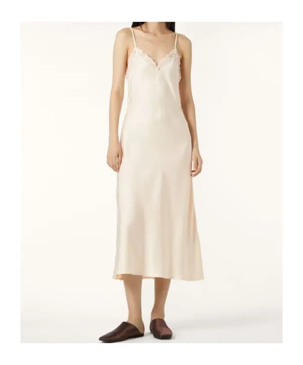 Loro Piana V-neck Midi Dress With Guipure Lace Panelling