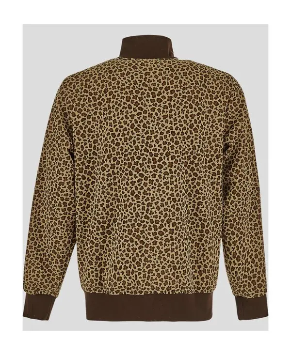 Palm Angels High Neck Leopard Jacquard Jacket