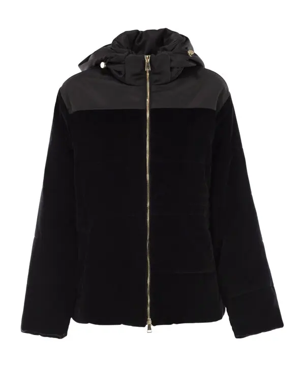 Fabiana Filippi Hooded Padded Velvet Jacket