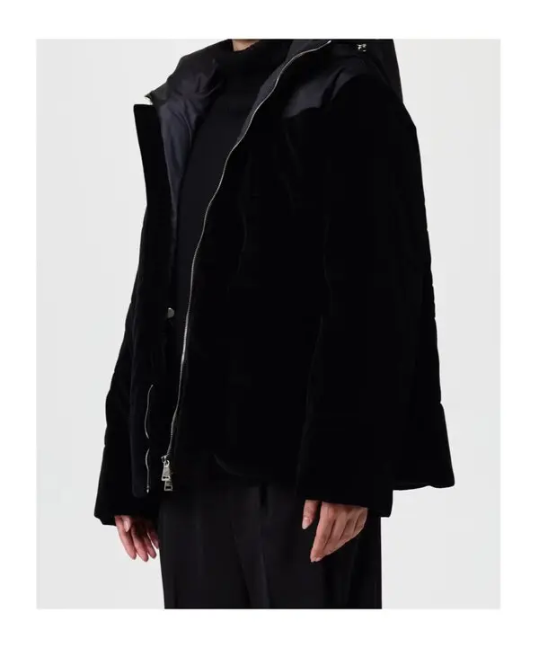 Fabiana Filippi Hooded Padded Velvet Jacket