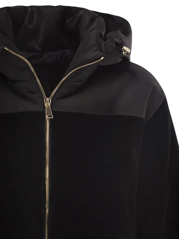 Fabiana Filippi Hooded Padded Velvet Jacket