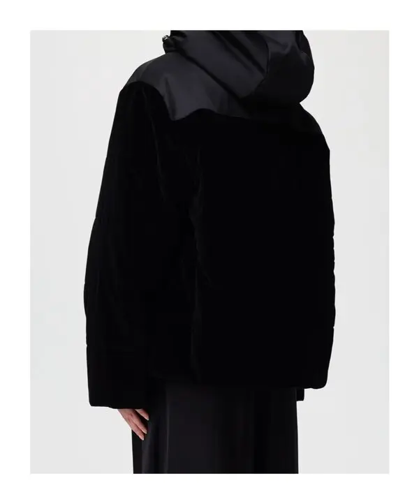 Fabiana Filippi Hooded Padded Velvet Jacket