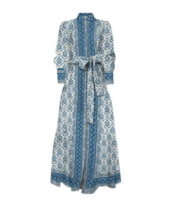 MC2 SAINT BARTH Printed Long Sleeve Maxi Dress