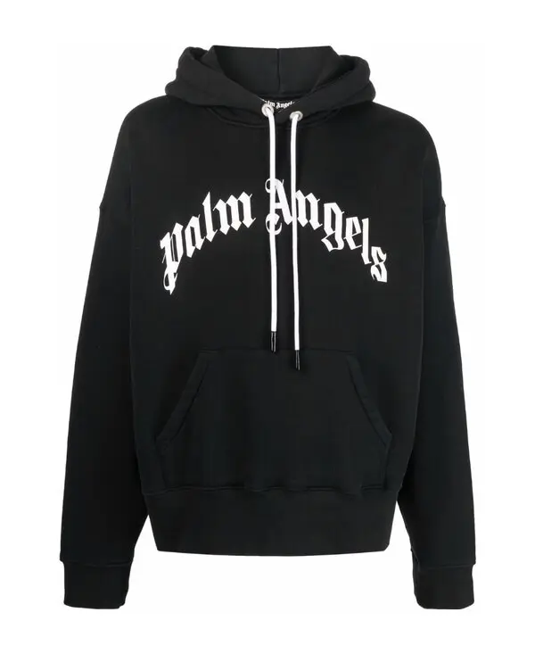 Palm Angels Logo Print Drawstring Hoodie