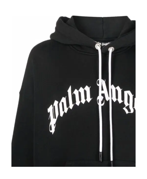 Palm Angels Logo Print Drawstring Hoodie