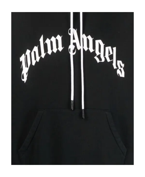 Palm Angels Logo Print Drawstring Hoodie
