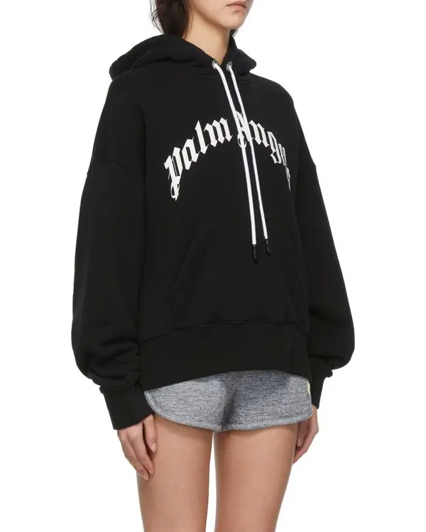 Palm Angels Logo Print Drawstring Hoodie