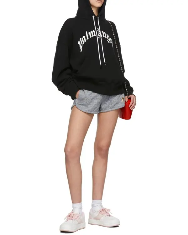 Palm Angels Logo Print Drawstring Hoodie