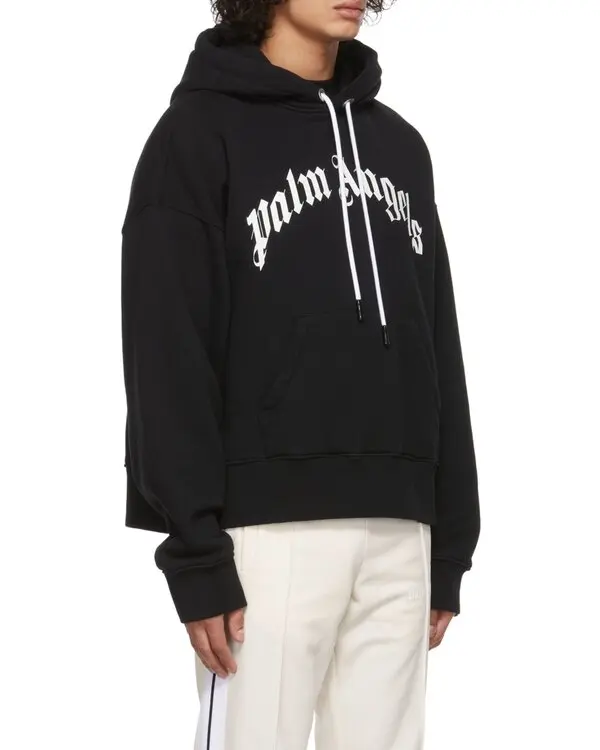 Palm Angels Logo Print Drawstring Hoodie