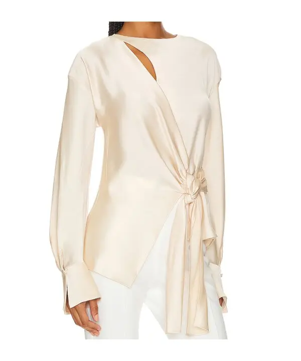 Simkhai Raffaella Knotted Long-sleeve Top