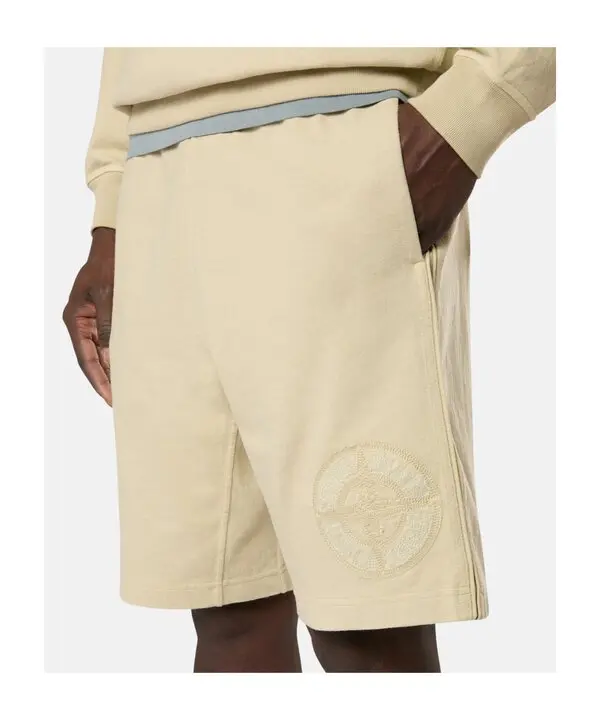 Stone Island Fleece Shorts With Logo Decal