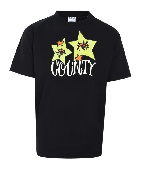 MARCELO BURLON COUNTY OF MILAN Star Eyes T-shirt - Black