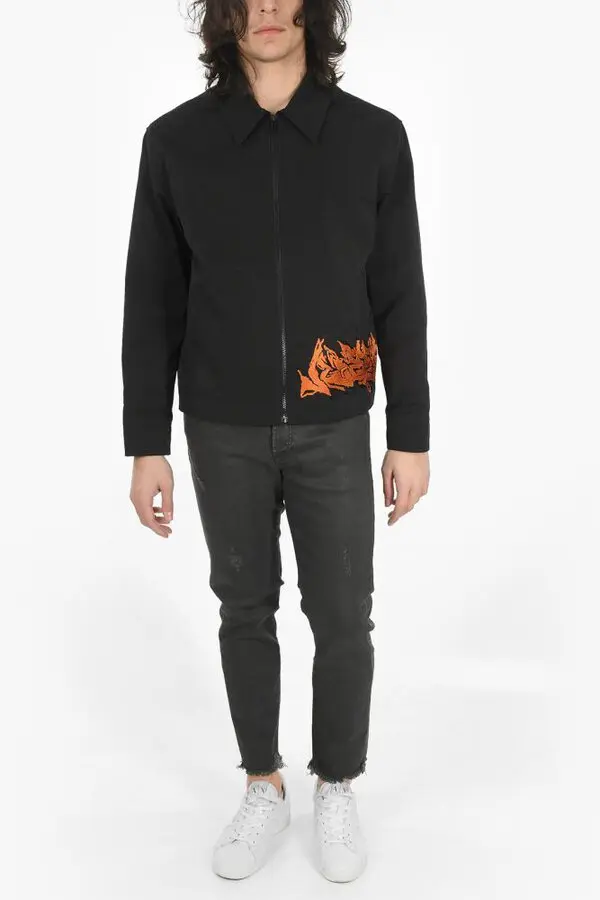 Off-White Zip-up Long-sleeve Jacket With Logo Detail