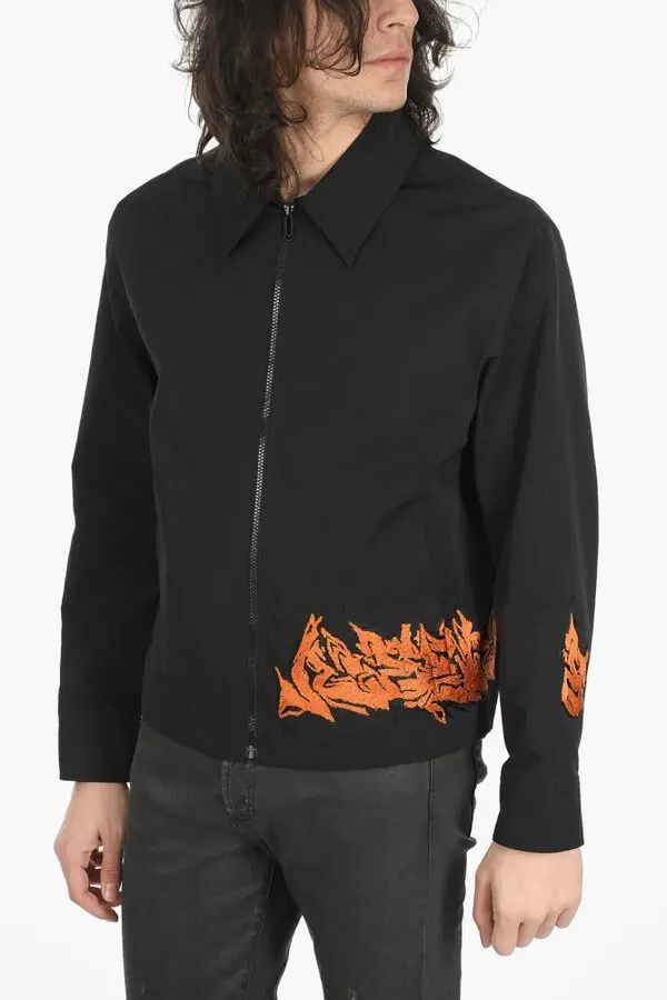 Off-White Zip-up Long-sleeve Jacket With Logo Detail