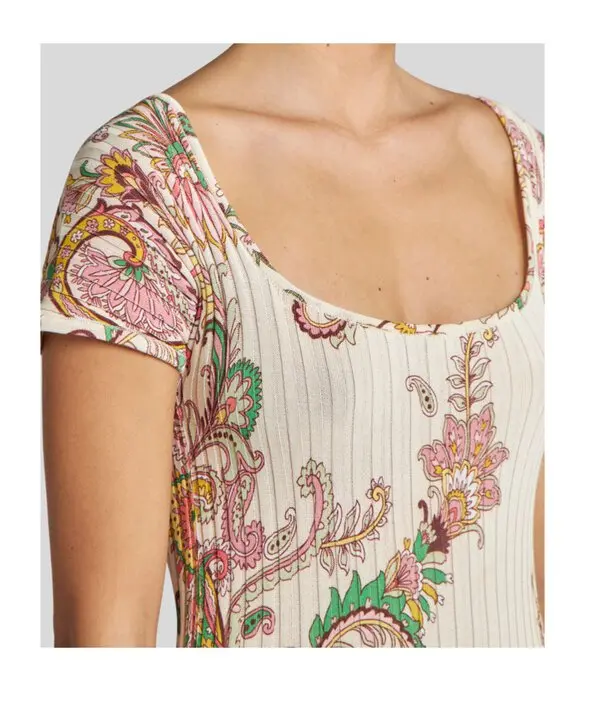 Etro Floral Motif Ribbed Dress