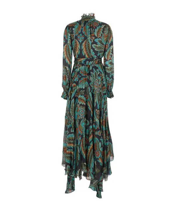 Etro Paisley Printed Pleated Maxi Dress