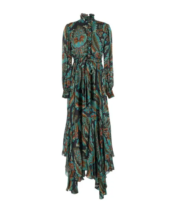 Etro Paisley Printed Pleated Maxi Dress - Multi-color