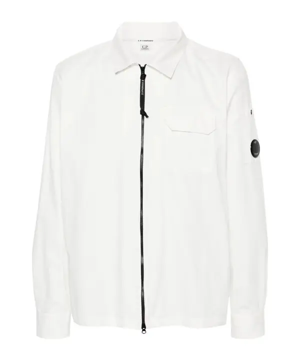 C.P. COMPANY Logo Plaque Gabardine Overshirt