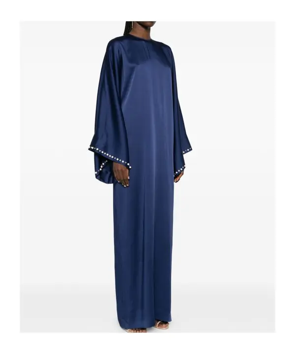 Stella McCartney Pearl Embellished Satin Maxi Dress