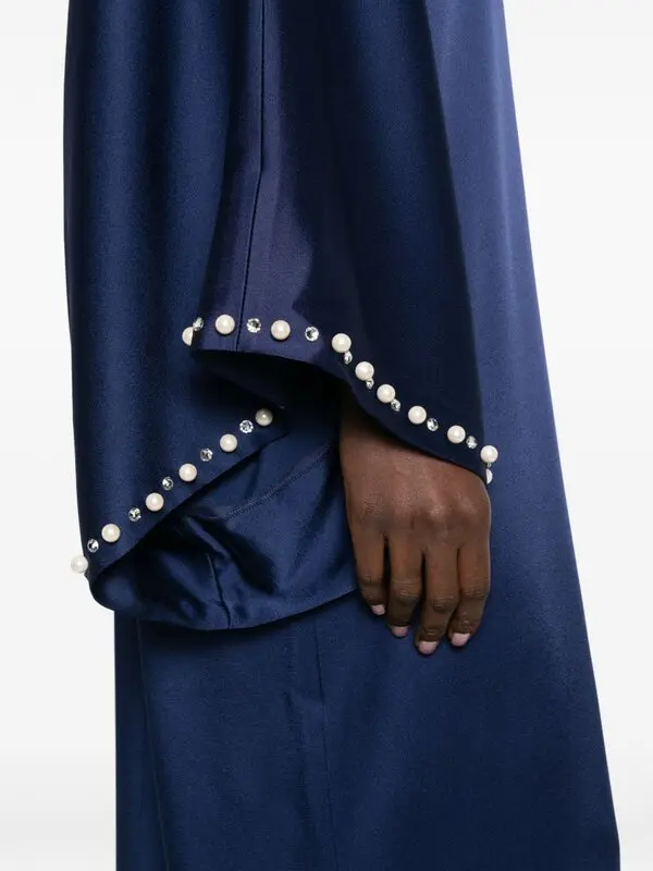Stella McCartney Pearl Embellished Satin Maxi Dress