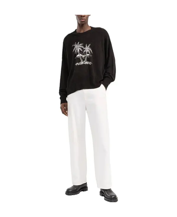 Palm Angels Palm Tree Print Knit Pullover