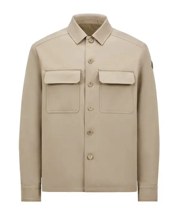 Moncler Wool Gabardine Long Sleeve Shirt