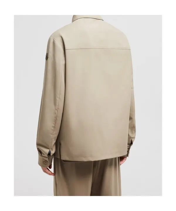 Moncler Wool Gabardine Long Sleeve Shirt