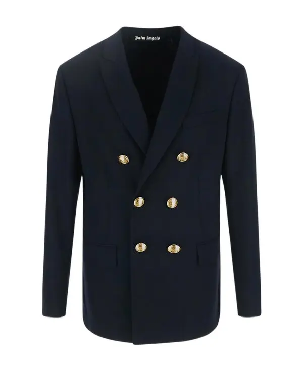 Palm Angels Embroidered Double-breasted Blazer