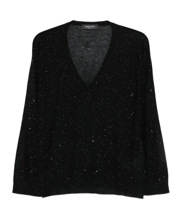 Fabiana Filippi Sequin Embellished V-neck Jumper
