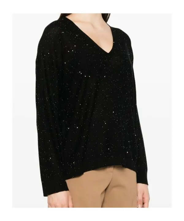 Fabiana Filippi Sequin Embellished V-neck Jumper