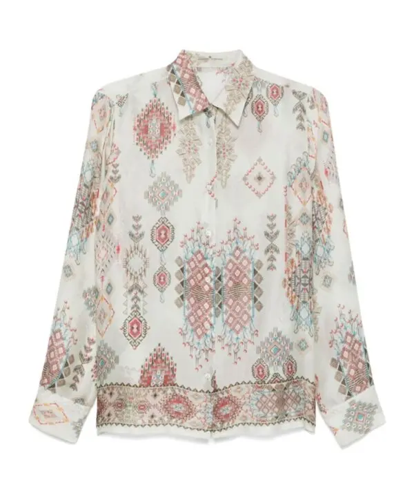 Ermanno Scervino Geometric Print Long Sleeve Shirt
