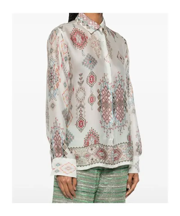 Ermanno Scervino Geometric Print Long Sleeve Shirt