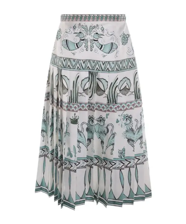 Fabiana Filippi Graphic Printed Pleated Midi Skirt