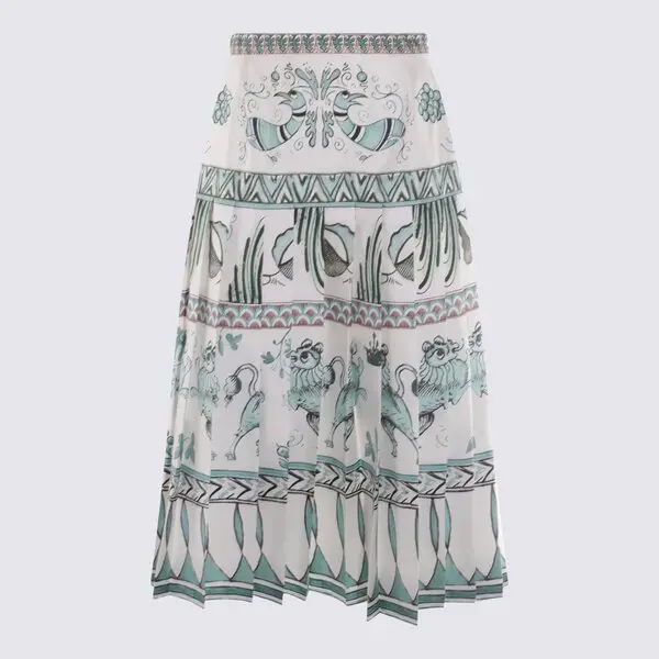 Fabiana Filippi Graphic Printed Pleated Midi Skirt